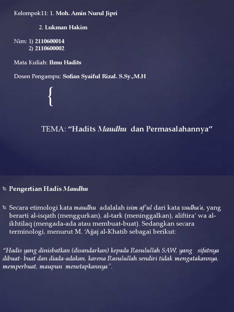 Hadits Maudhu: Pengertian dan Sejarah | PDF
