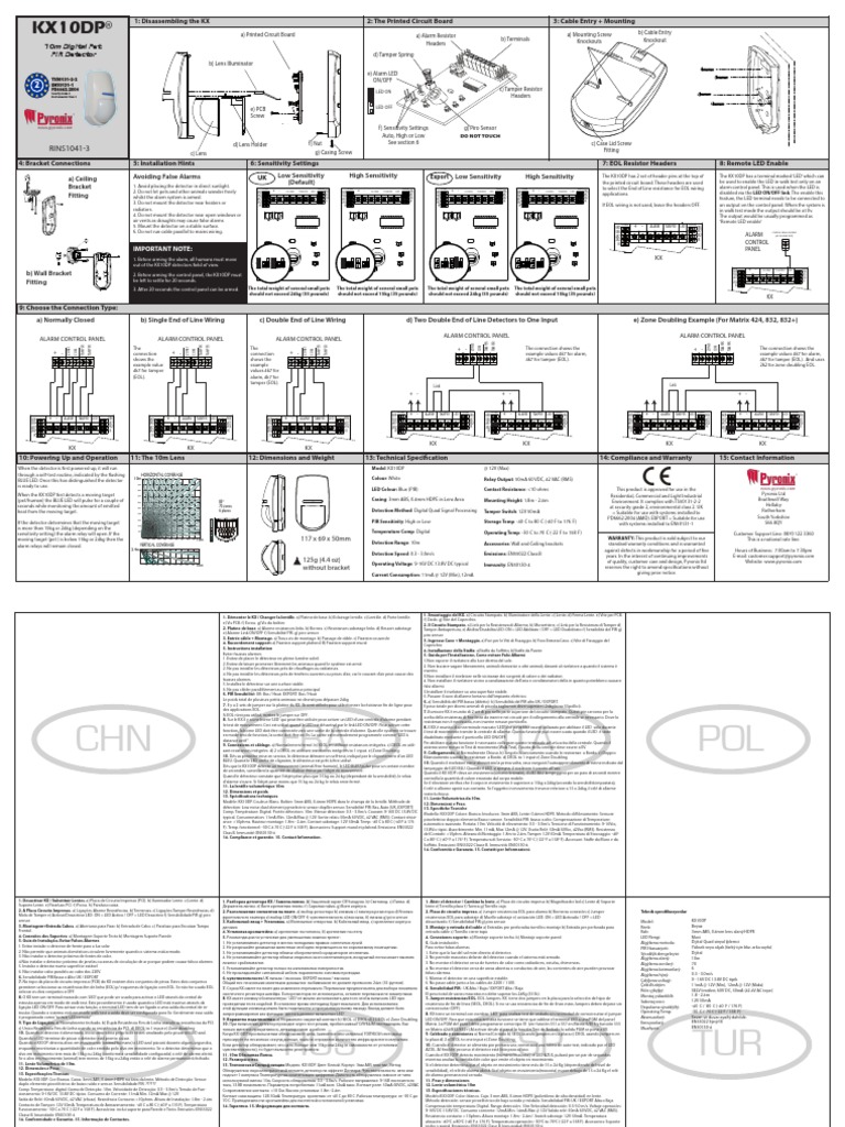Pyronix kx10dp | PDF | Printed Circuit Board | Electrical Wiring