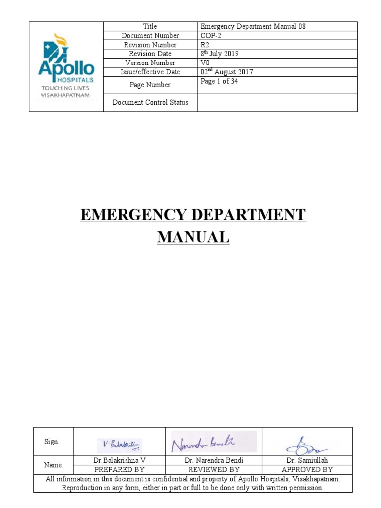 Cop 2 Emergency Department Manual | PDF | Emergency Department ...