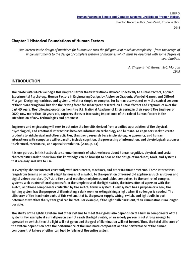 Historical Foundations of Human Factors | PDF | Psychophysics ...