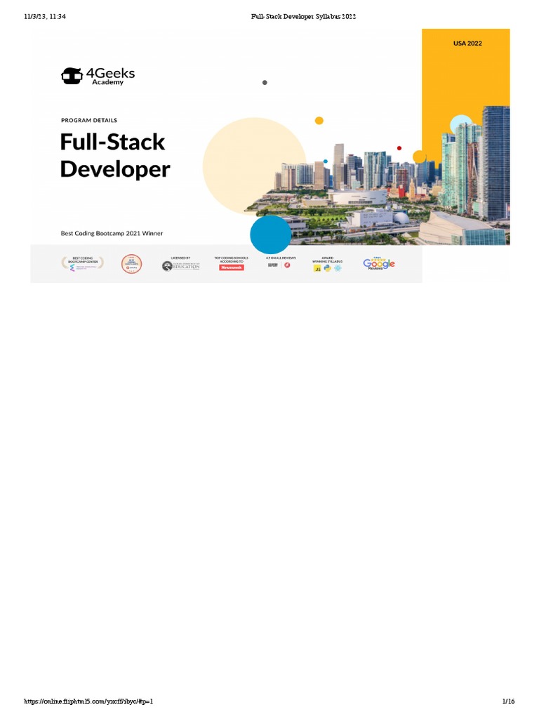Full-Stack Developer Syllabus 2022 | PDF | Computers