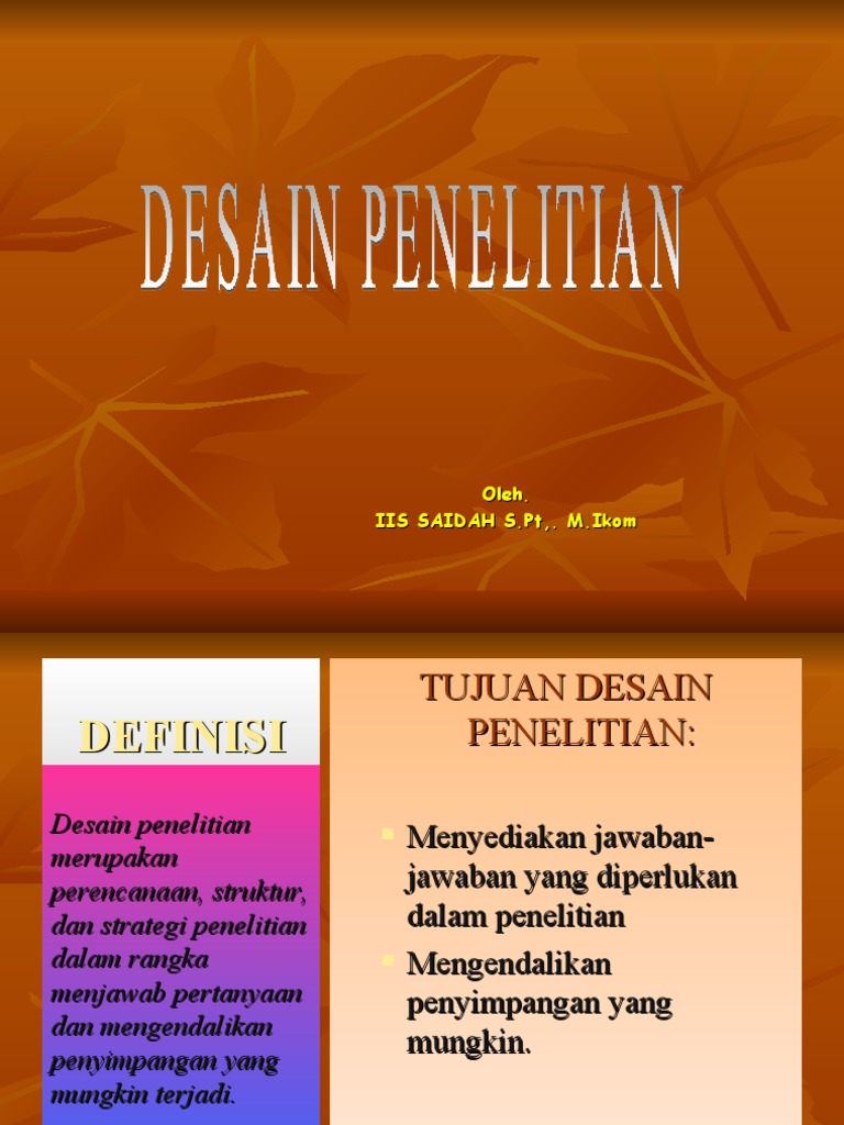 Desain Penelitian | PDF