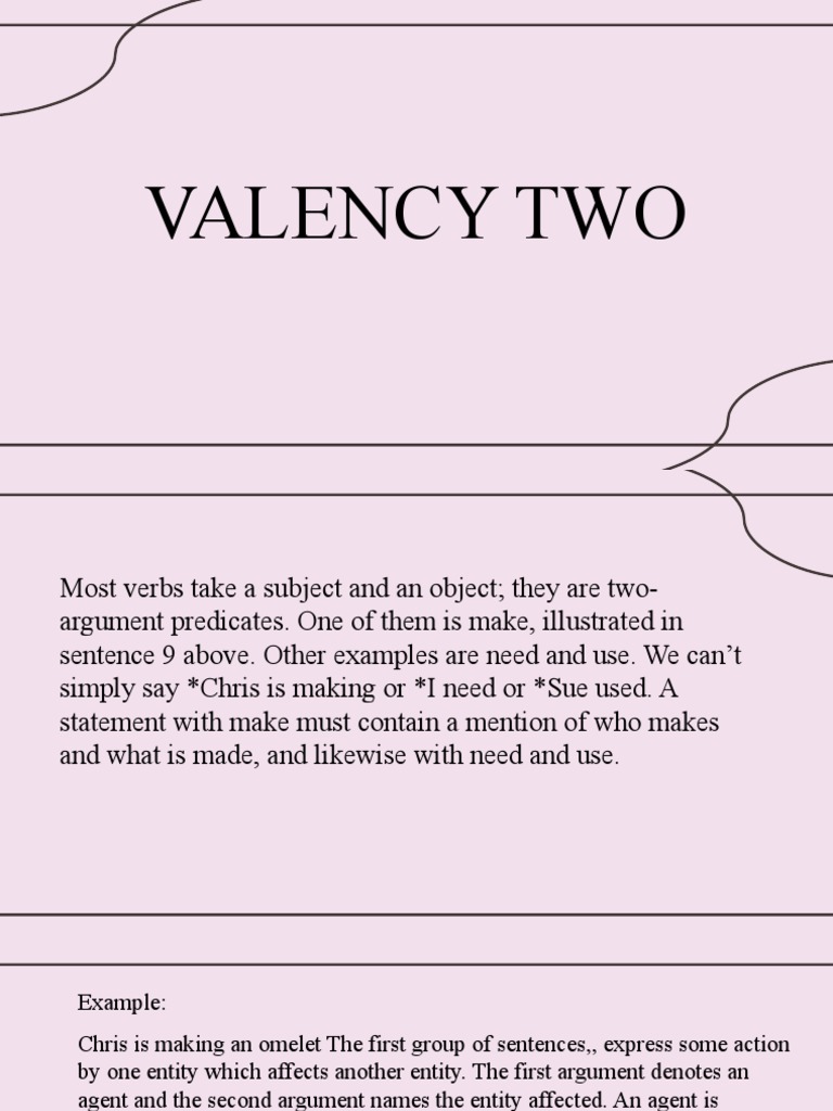 Valency Two | PDF | Predicate (Grammar) | Adjective