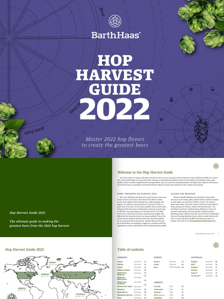 BarthHaas Hop Harvest Guide 2022-1 PDF | PDF | Hops | Food Ingredients