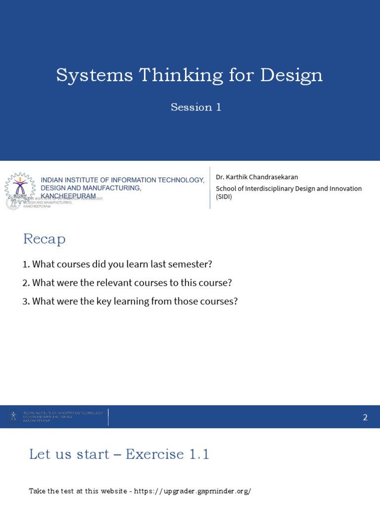 Systems Thinking - Session 1 | PDF | Engineering | Design