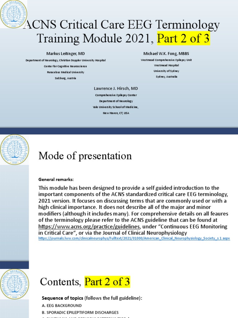 ACNS 2021 Critical Care EEG Terminology | PDF | Electroencephalography ...