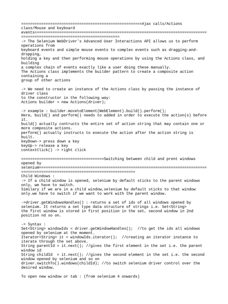 Hanlding Keyboardmouse Actions, Child Windows and Iframes | PDF | Html ...
