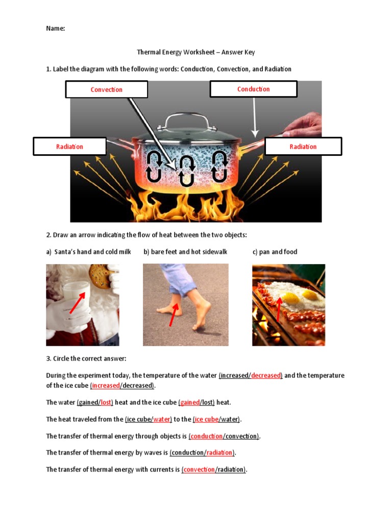 Thermal Energy Worksheet Answer Key | PDF