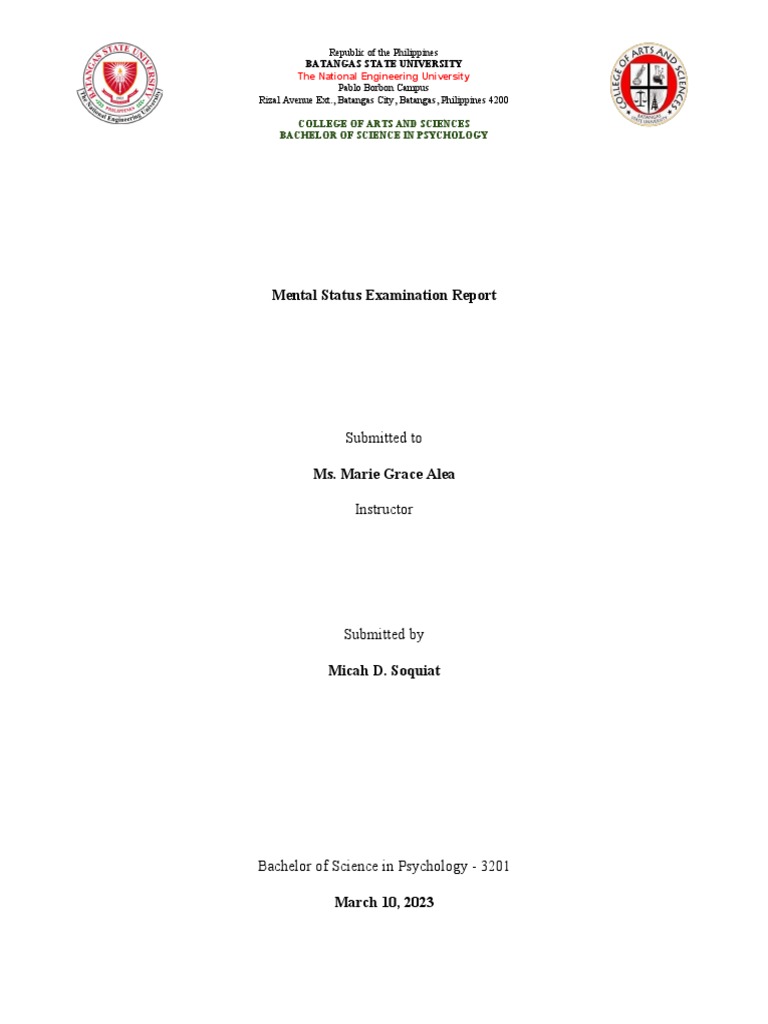 Mse Guide Questions - Soquiat | PDF | Thought | Psychology