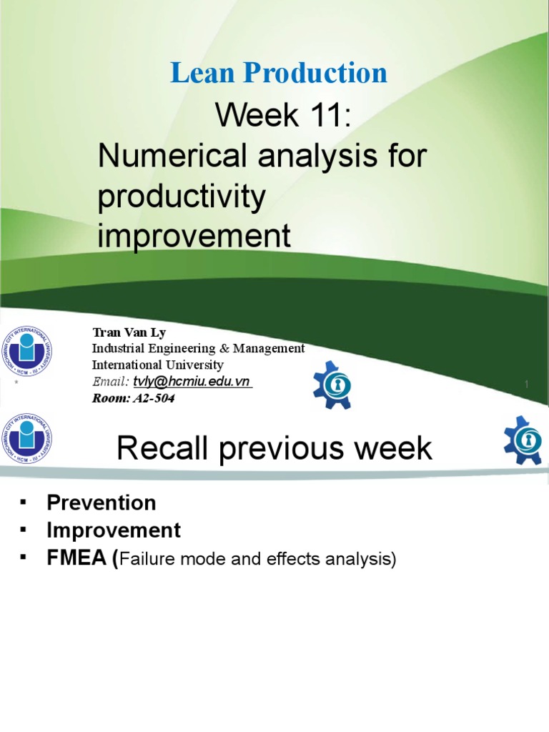 Week 11 - Numerical Analysis For Productivity Improvement | PDF ...