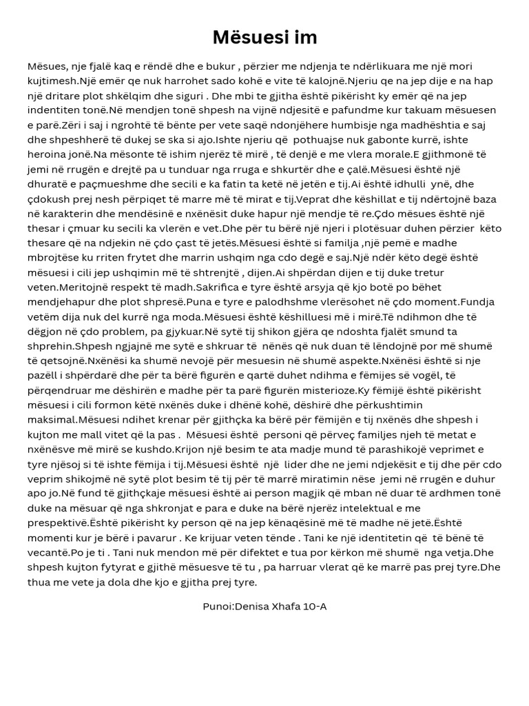 Mësuesi Im 4 PDF | PDF