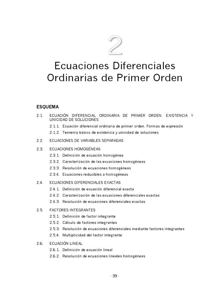 Tema 2 (Ecuaciones Diferenciales Ordinarias de Primer Orden) | PDF ...