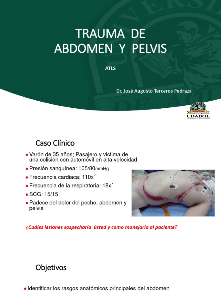 Manejo del Trauma Abdominal y Pélvico ATLS | PDF | Lesión | Abdomen