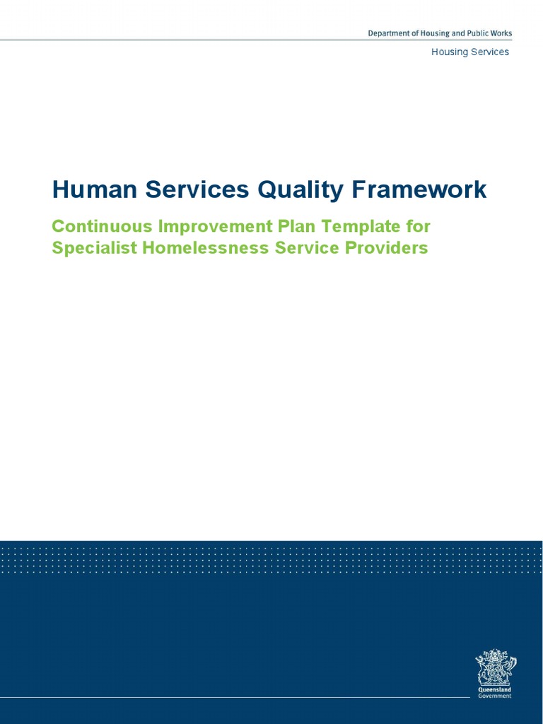 Human Services Quality Framework: Continuous Improvement Plan Template ...