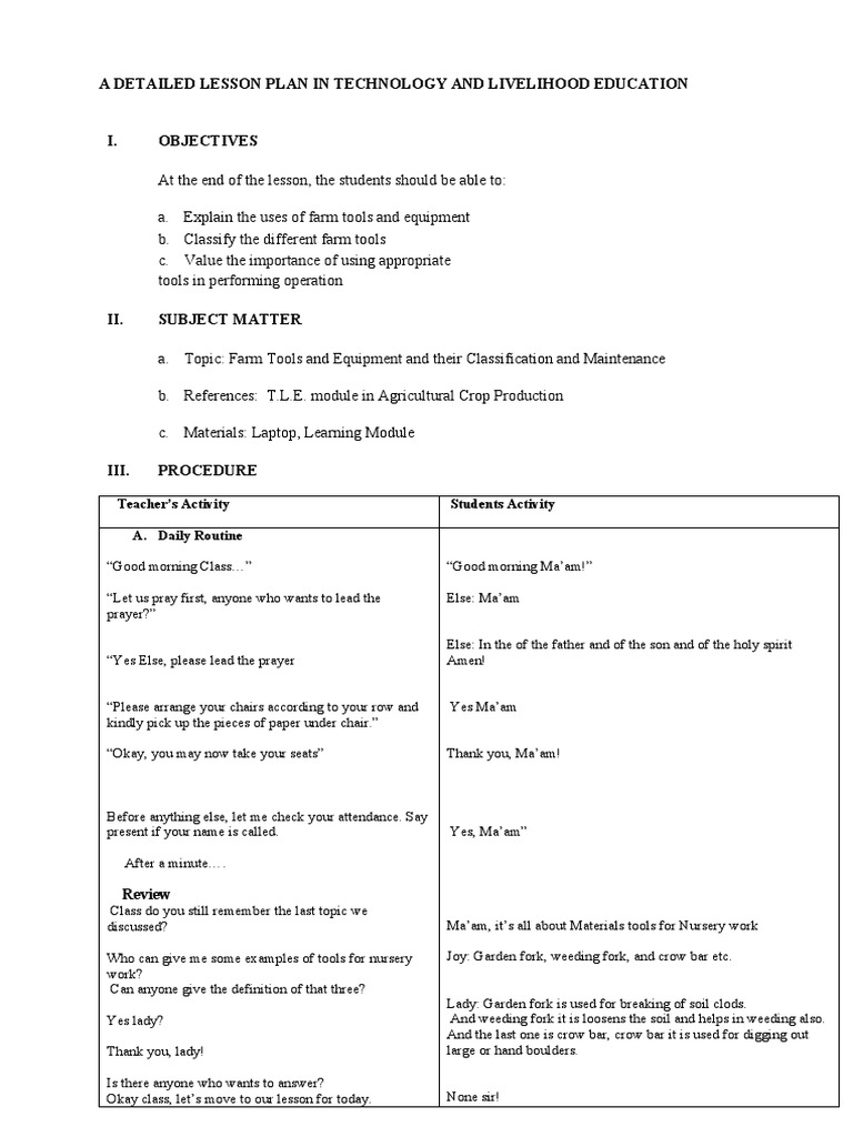 Lesson Plan | Download Free PDF | Agricultural Machinery | Plough
