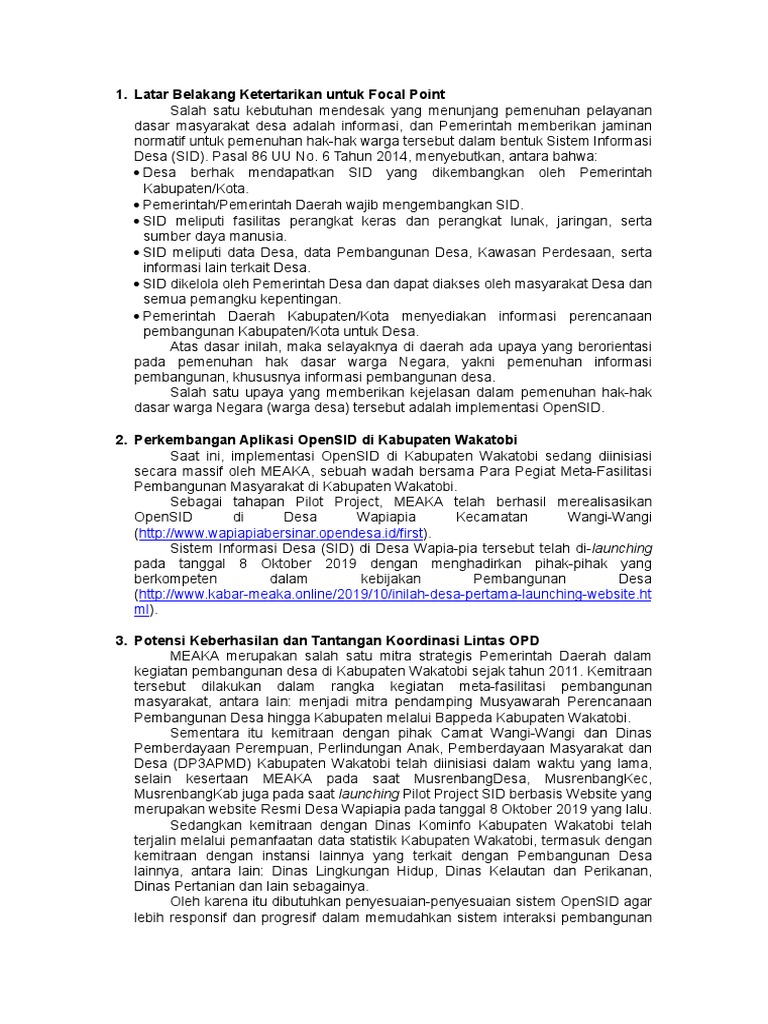 Usulan Focal Point | PDF