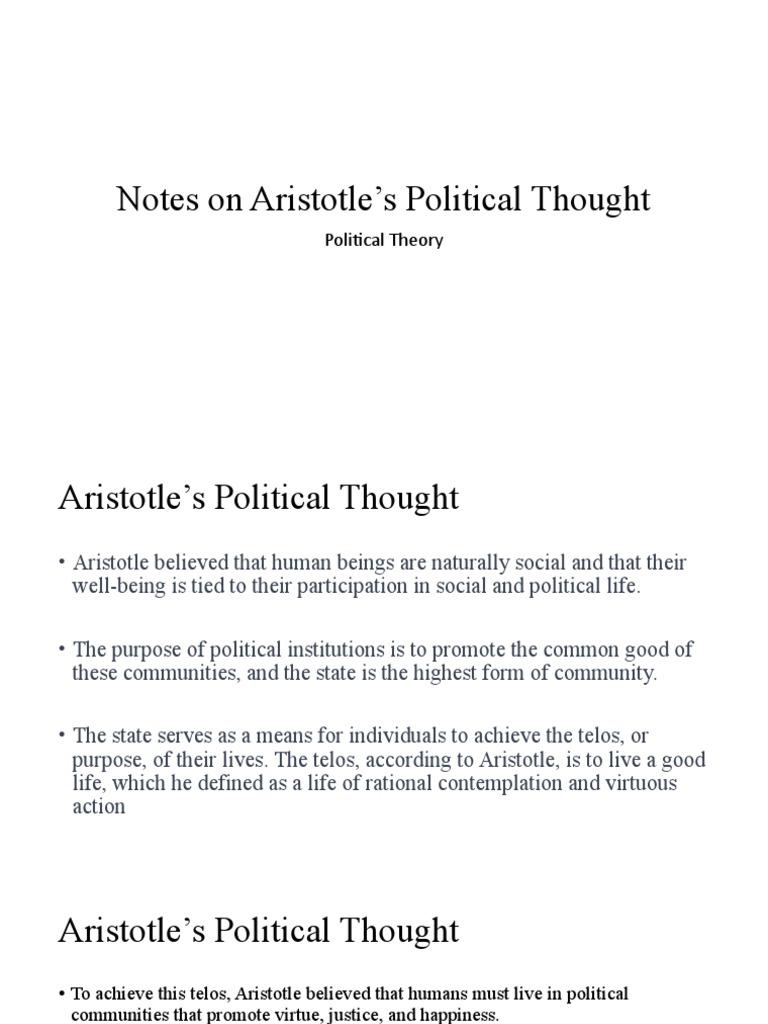 Aristotle's Political Thought Explained | PDF