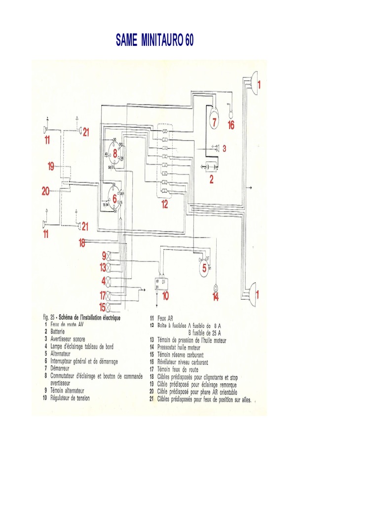 Same Minitauro 60 - Instalatia Electrica | PDF