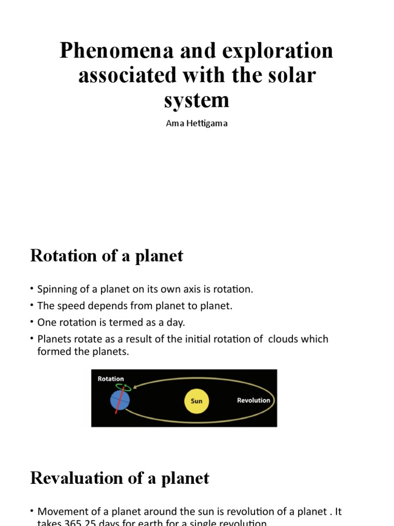 Phenomena and Exploration Associated With The Solar System | PDF ...