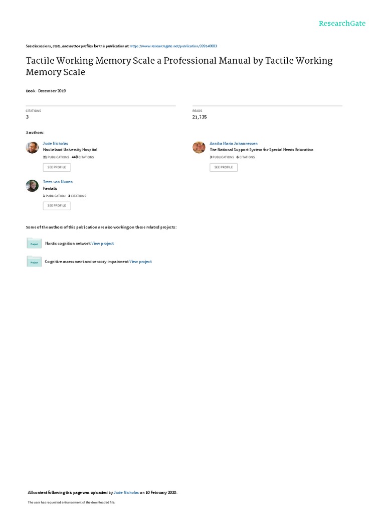 NWC TWMS Handbok Webb | PDF | Senses | Somatosensory System