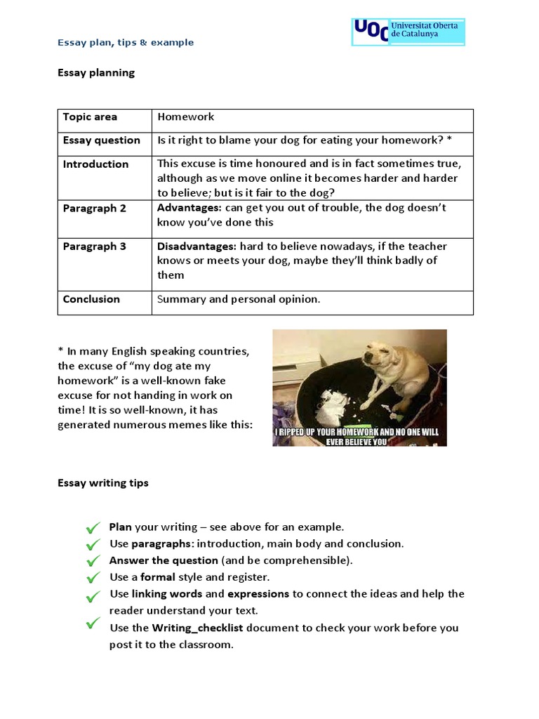 Is it Fair to Blame Your Dog? An Example Essay on the Traditional ...