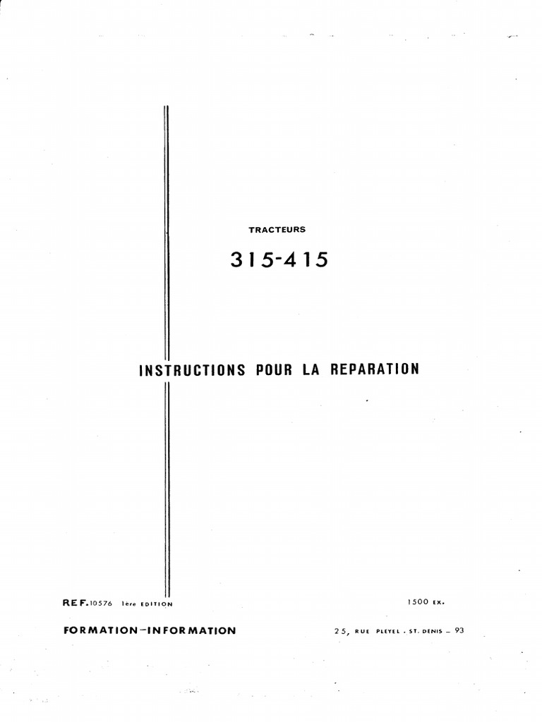 Manual Reparatii Fiat 315 415 | PDF