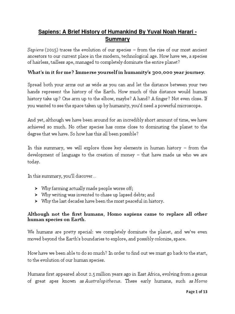 1) Sapiens - A Brief History of Humankind by Yuval Noah Harari ...