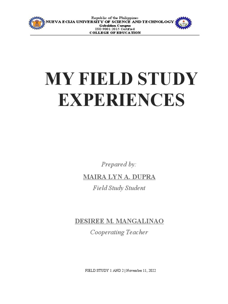 Field Study Teaching Experiences | PDF | Curriculum | Learning