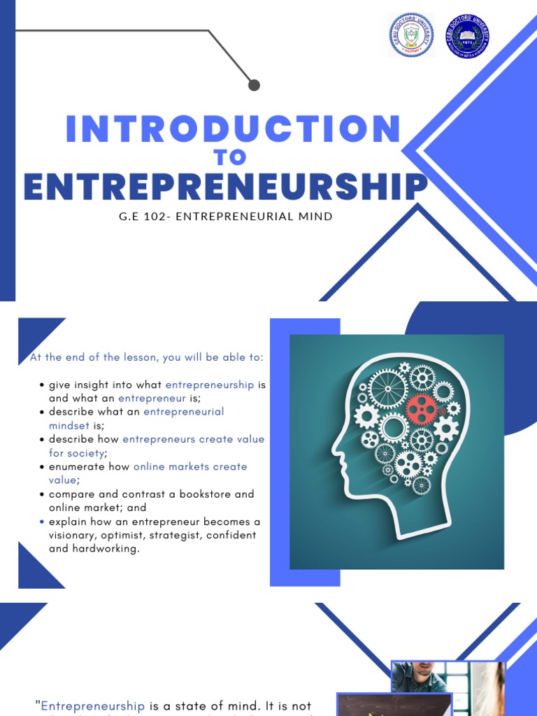 Introduction To Entrepreneurship | PDF | Entrepreneurship | Economics Introduction To Entrepreneurship | PDF | Entrepreneurship | Economics
