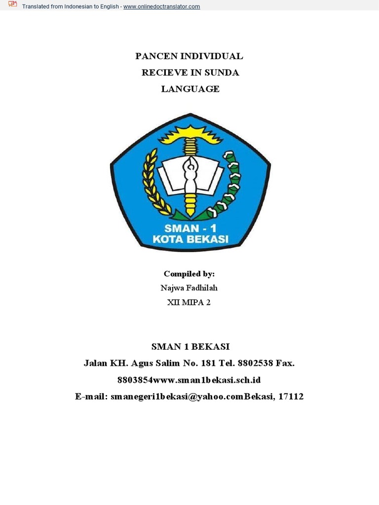 RESENSI NOVEL SUNDA - NAJWA FADHILAH XII MIPA 2.id - en | PDF