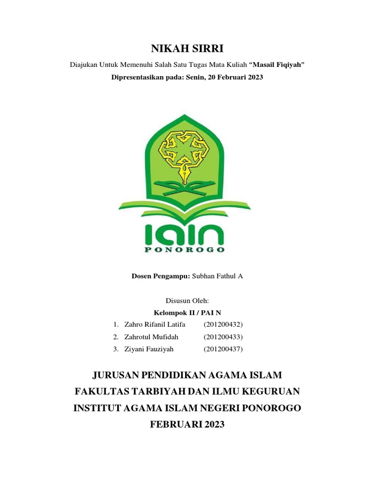 02 - PAI6N - Nikah Sirri | PDF | Hukum