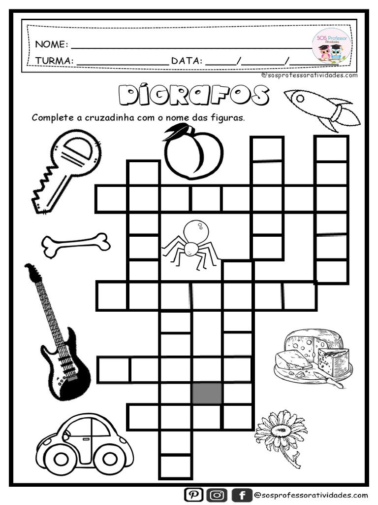 Cruzadinha de Dígrafos para 4º Ano | PDF | Carreira e Crescimento | Arte