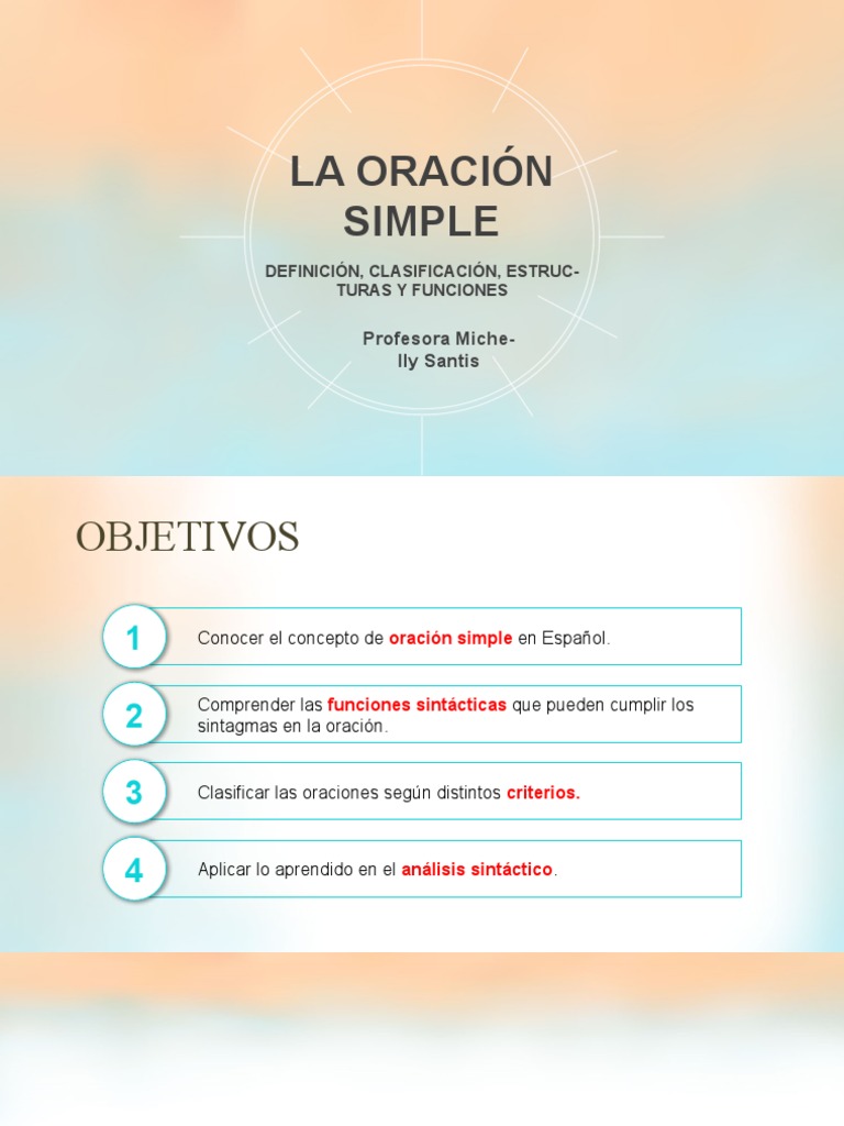 La Oración Simple: Guía Completa | PDF | Verbo | Predicado (Gramática)