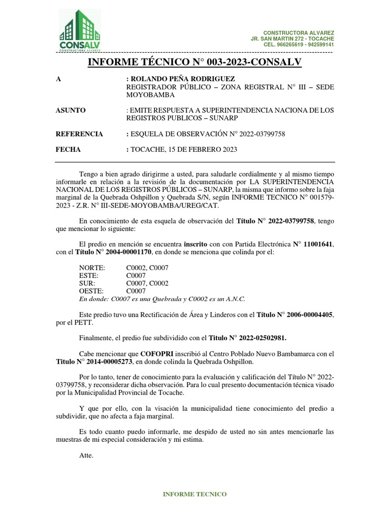 Informe Tecnico | PDF