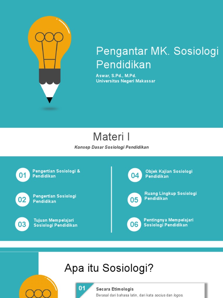 Pengertian Sosiologi Pendidikan | PDF