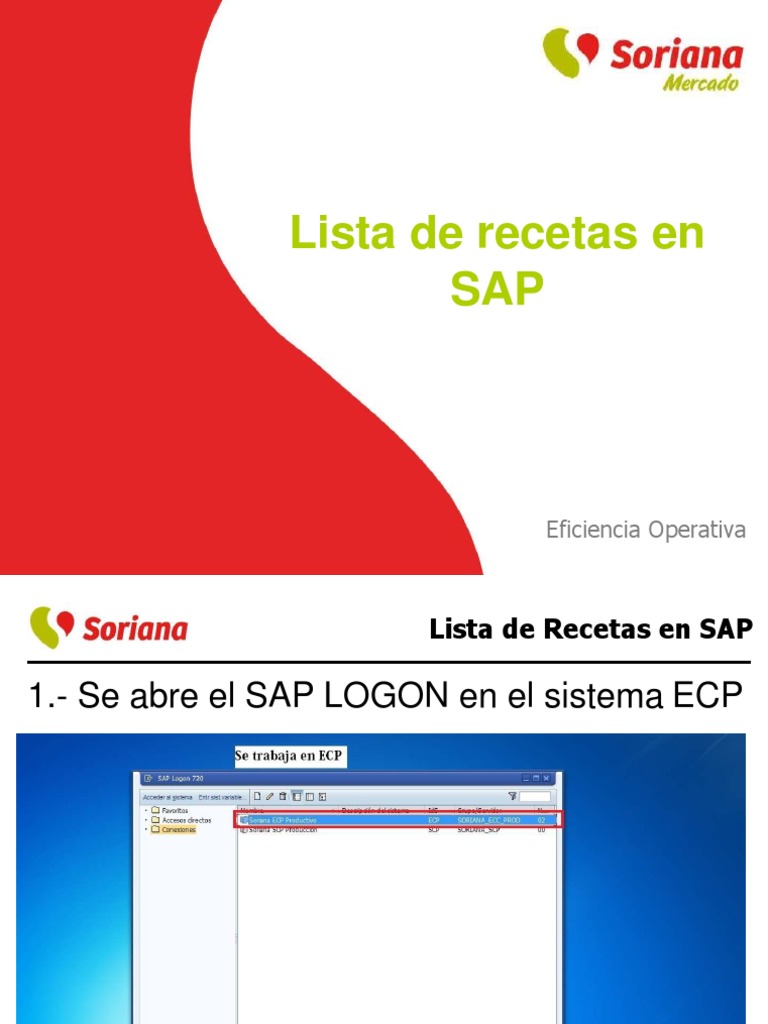 Paso A Paso Listas Recetas Sap | PDF