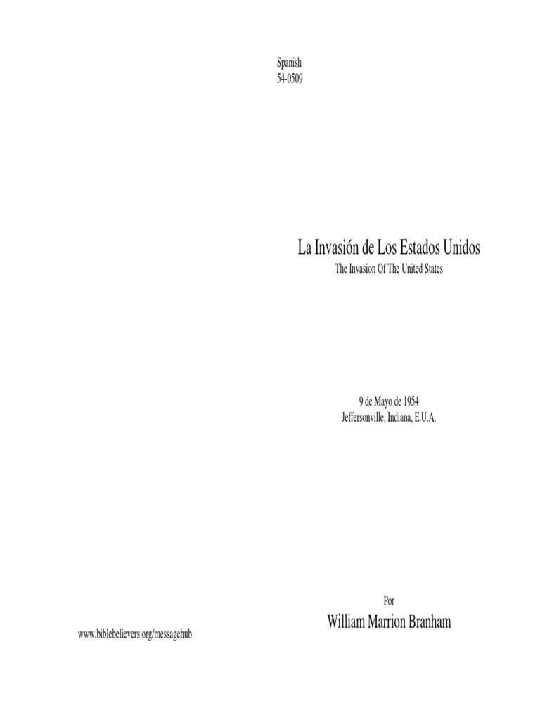 54-0509 La Invasion de Los Estados Unidos WMB | PDF | Jesús | antecristo