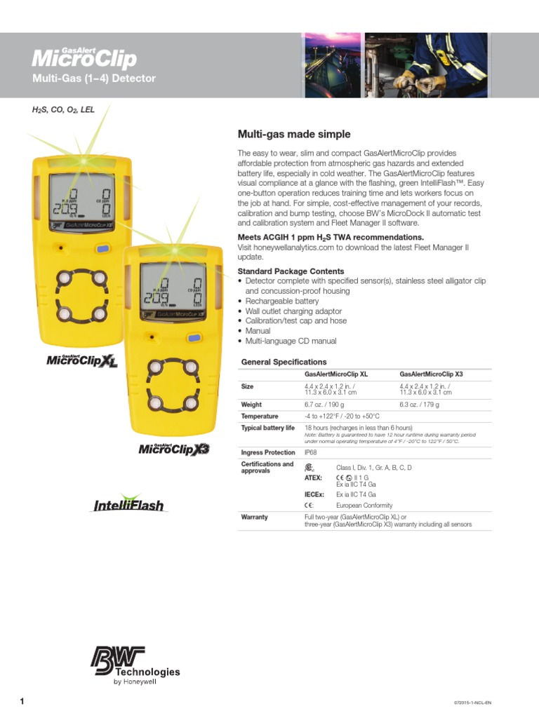 Multi Gas Meter - Gas Alret - Honeywell | PDF | Sensor | Manufactured Goods
