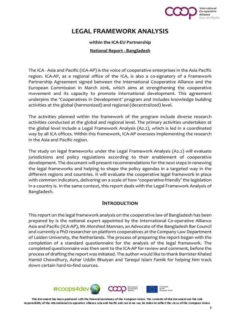 National Report Bangladesh | PDF | Cooperative | Bangladesh