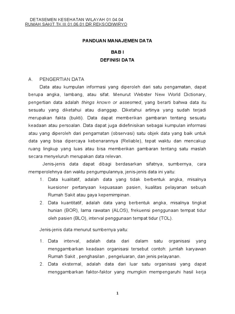 Panduan Manajemen Data | PDF