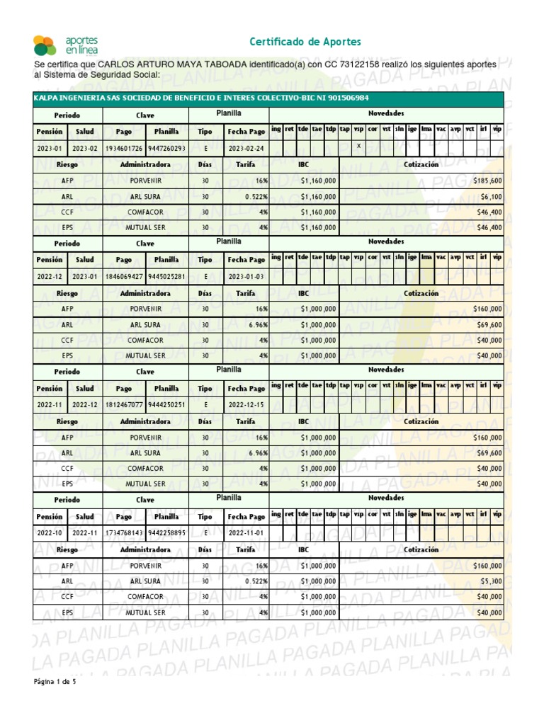 Planilla | PDF | Pensión | Ingresos