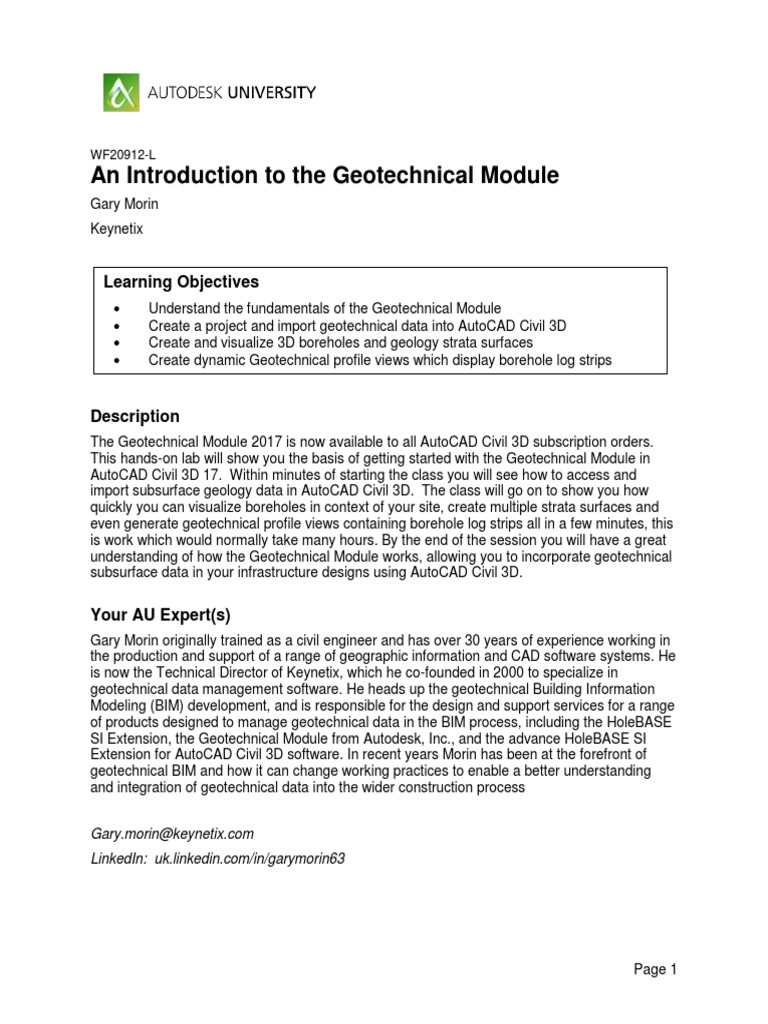 An Introduction To The Geotechnical Module | PDF | Comma Separated Values | 3 D Computer Graphics