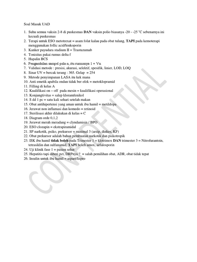 Soal Masuk UAD | PDF