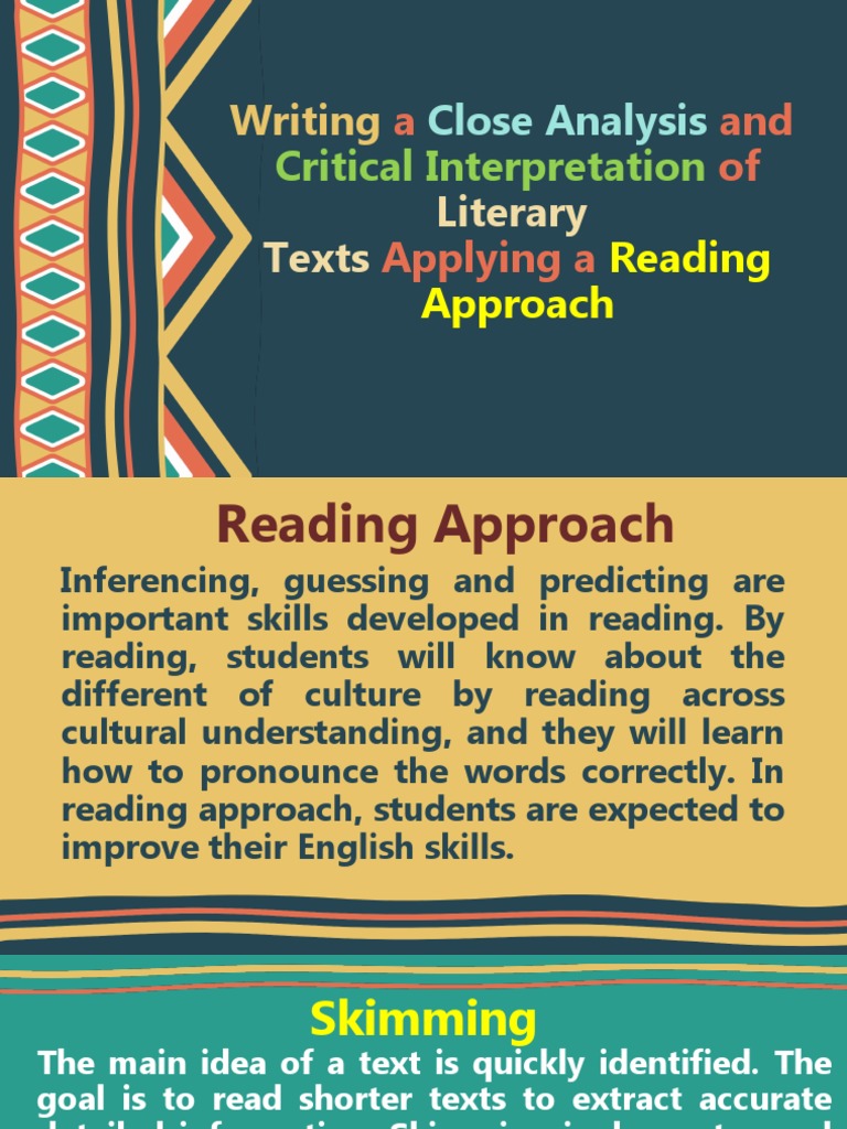 Applying Reading Approaches to Analyze Literary Texts | PDF | Speed ...