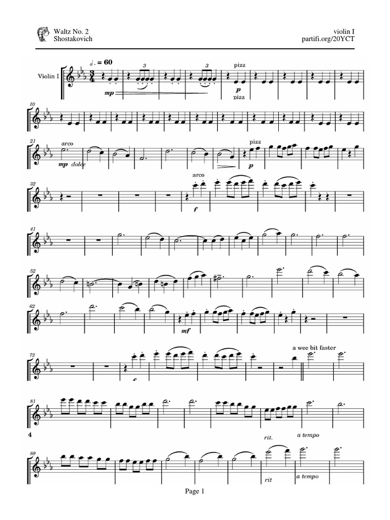 Waltz 2 - Violin - I | PDF | Social Science | Art