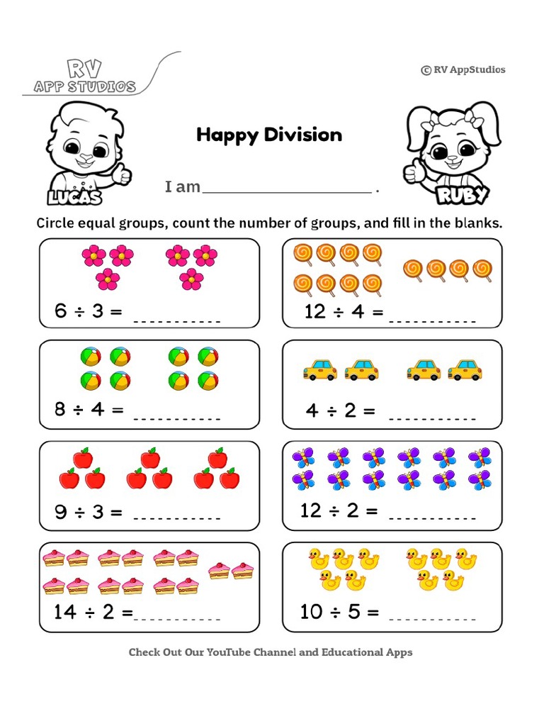Math Division Colorful Division Worksheet | PDF