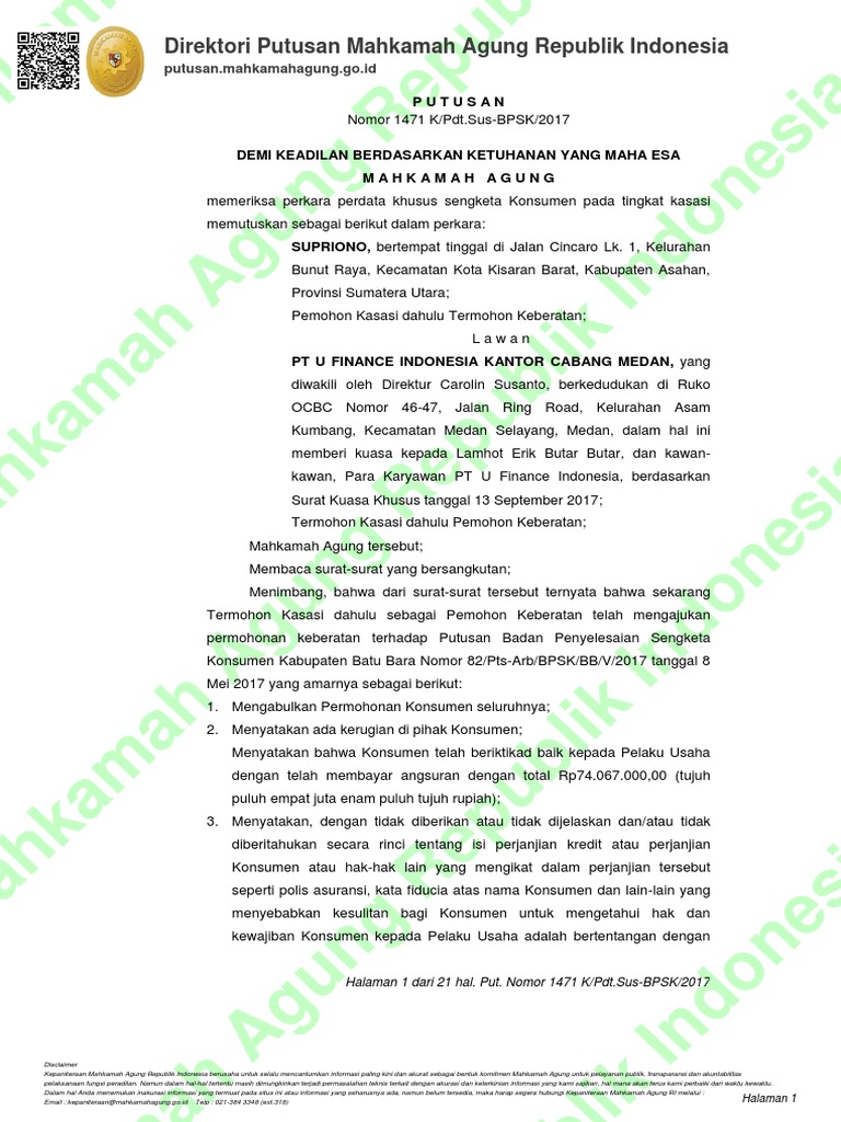 Putusan 1471 K PDT - Sus-Bpsk 2017 20220924213449 | PDF