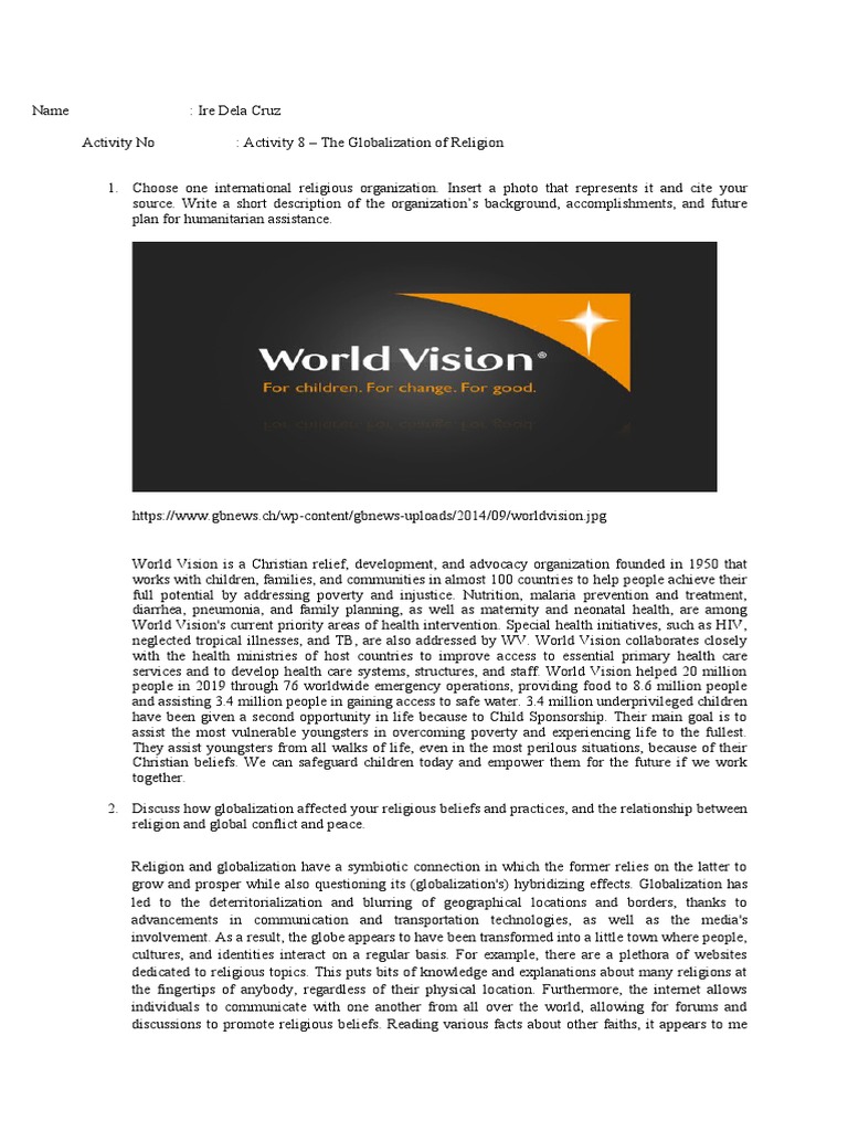 The Globalization of Religion | PDF | World Vision International ...