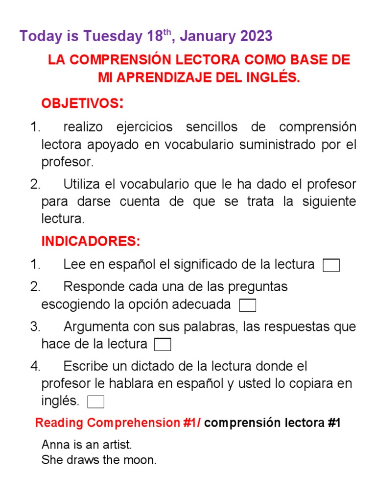 Comprensión Lectora en Inglés para Estudiantes | PDF