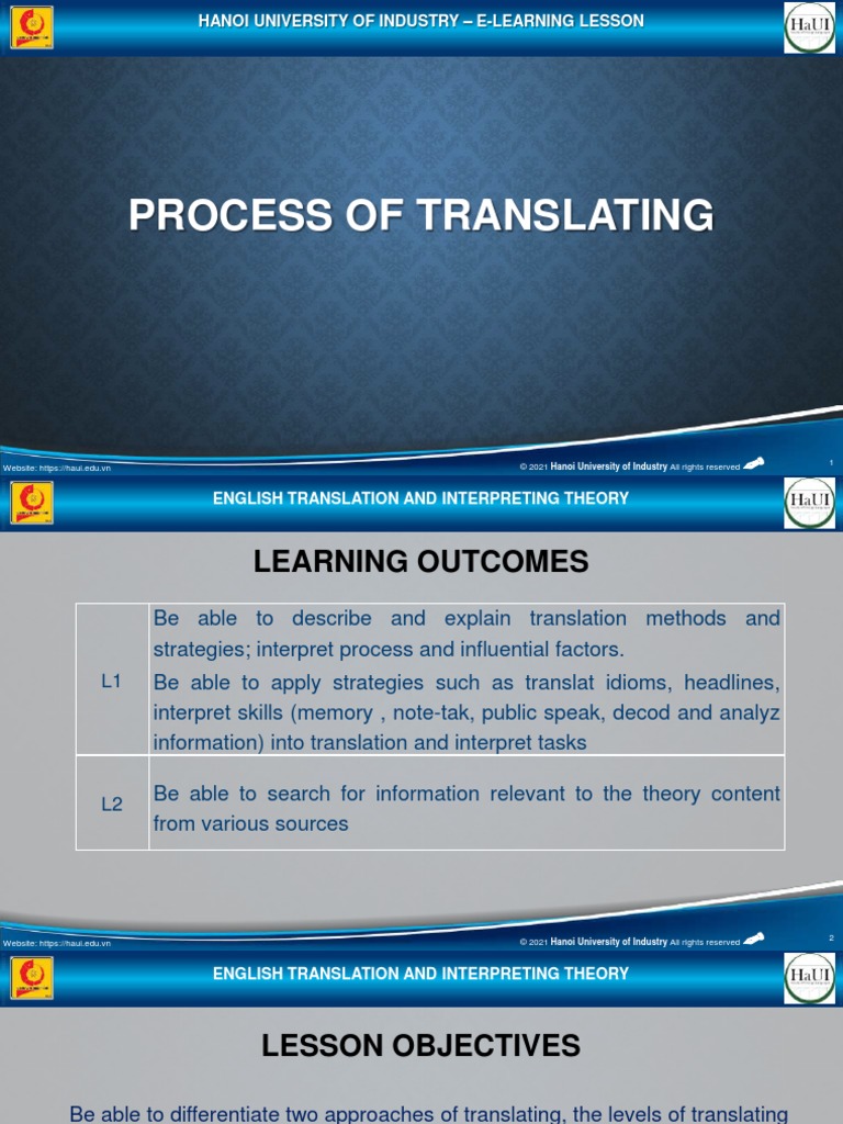 Process of Translating | PDF | Translations | Information